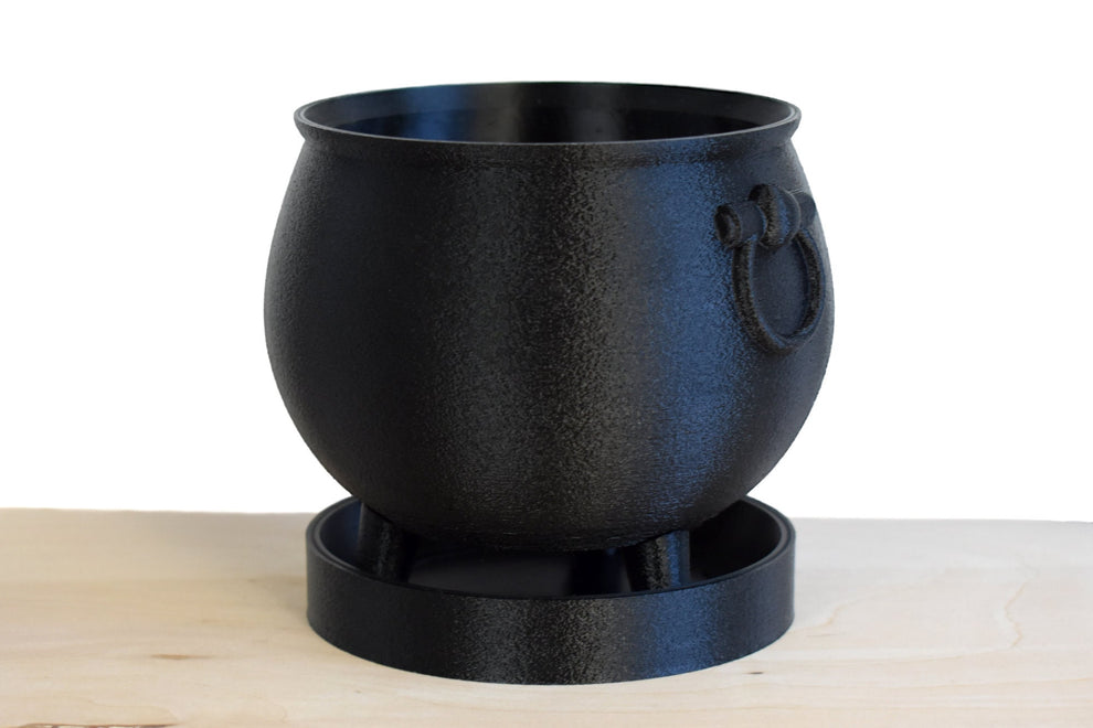 Small Cauldron Planter with Tray, 4-inch Pot, Indoor/Outdoor – GLU3D Prints
